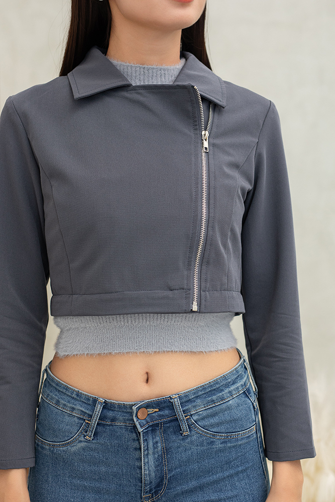 LENNON MODULAR JACKET (GUN METAL) | Faire Belle