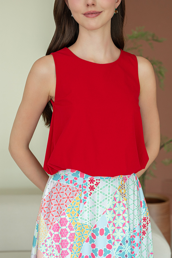WINONA PARACHUTE BUBBLE TOP (COCA COLA RED) | Faire Belle